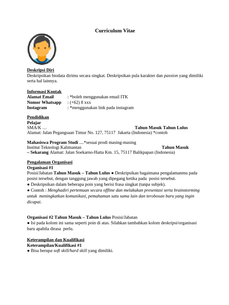 CV Formal Template | PDF