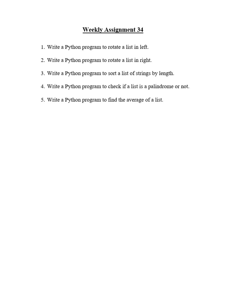 Python Weekly Assignment 34 | PDF
