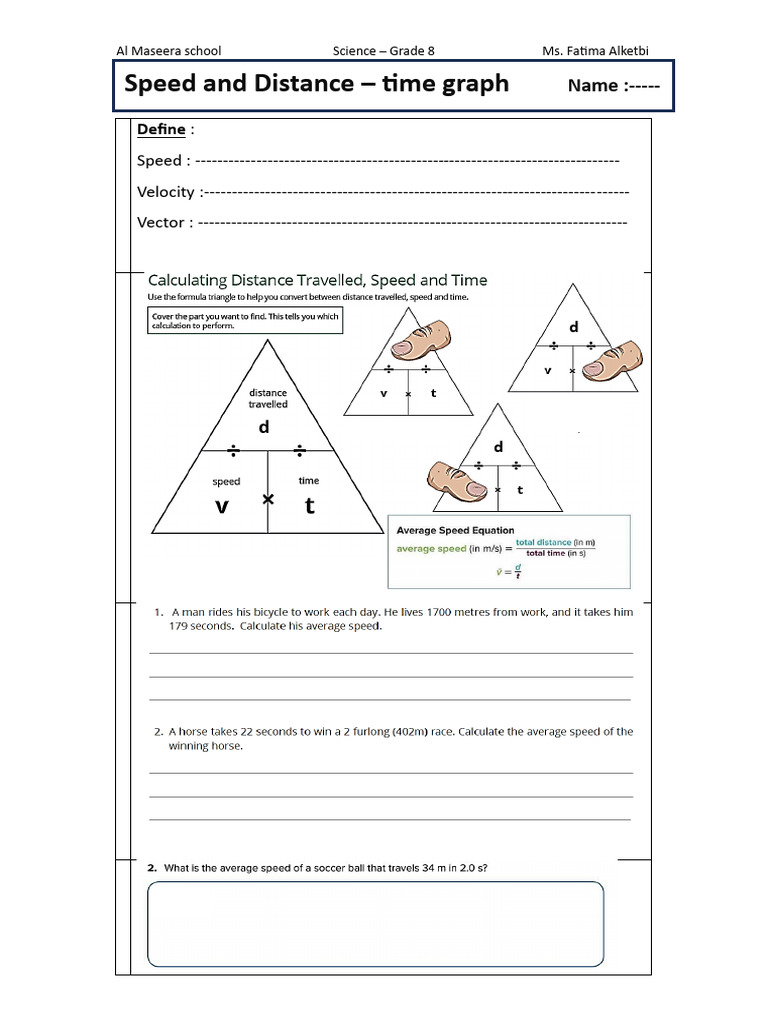 Speed - Distance - Time Graph | PDF