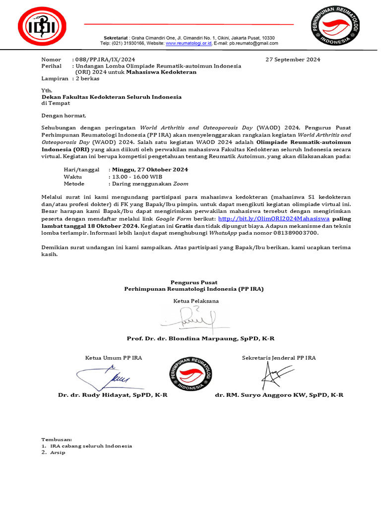 088 Und Olimpiade WAD Mahasiswa FK 2024 | PDF
