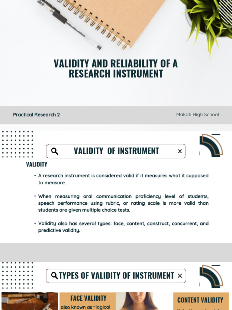 Validity and Reliability in Research Tools | PDF | Validity (Statistics ...