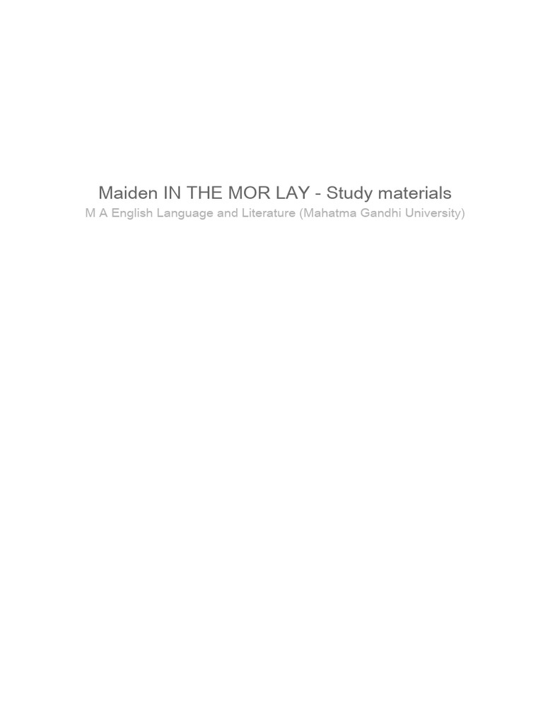 Analyzing "Maiden in the Mor Lay" | PDF | Poetry