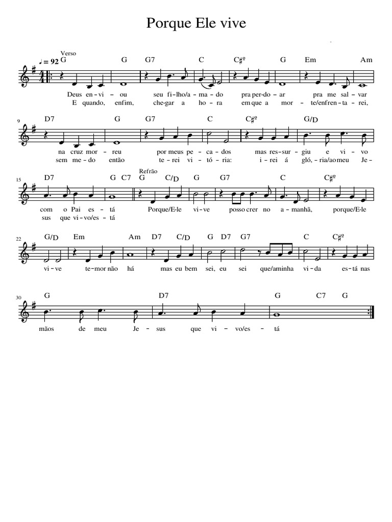 Porque - Ele - Vive - Violino (1) - Cópia | PDF