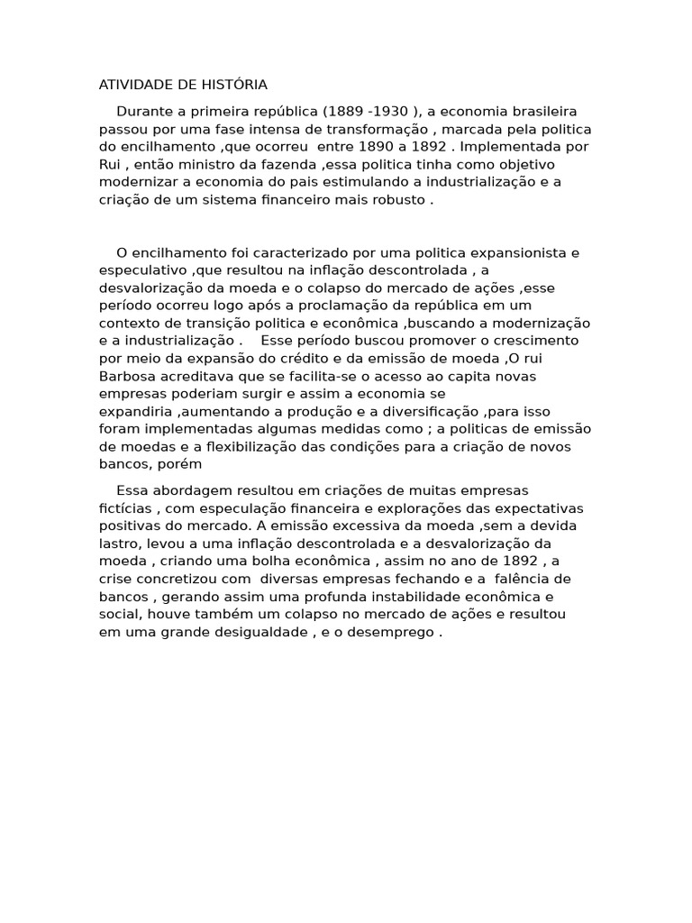 Atividade De Historia Pdf