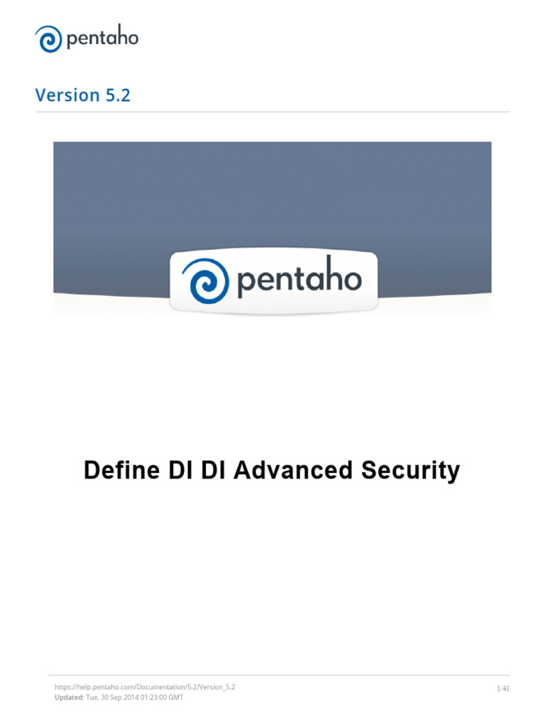 Pentaho DI Advanced Security Setup Guide | PDF | Apache Hadoop | Active ...