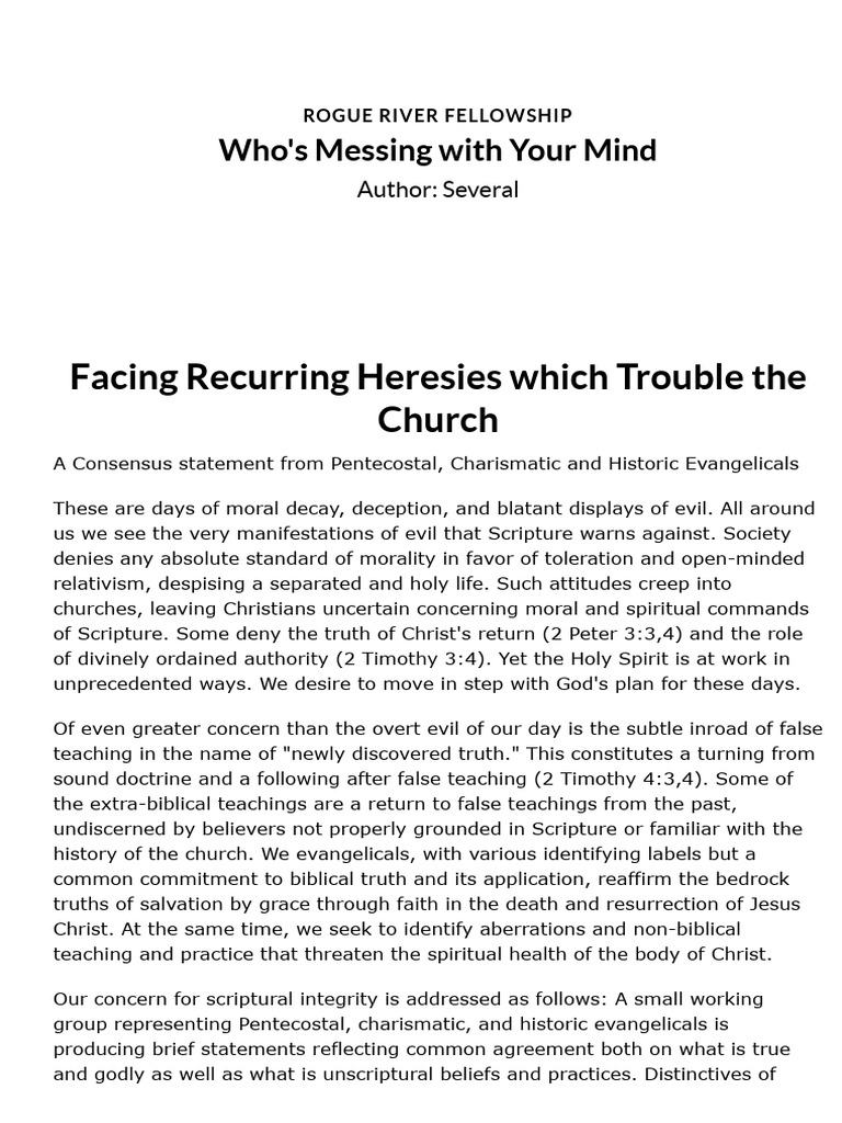 Who's Messing With Your Mind | PDF | Pentecostalism | Evangelicalism