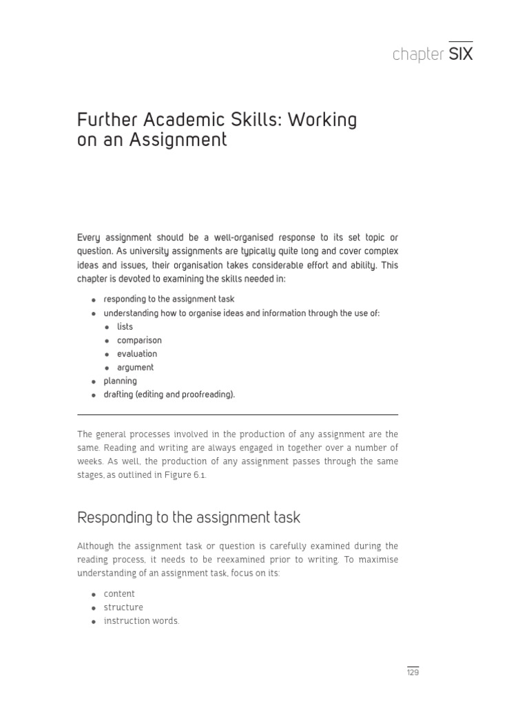 AS - Ch6 - Further Academic Skills_Working on an Assignment | PDF ...