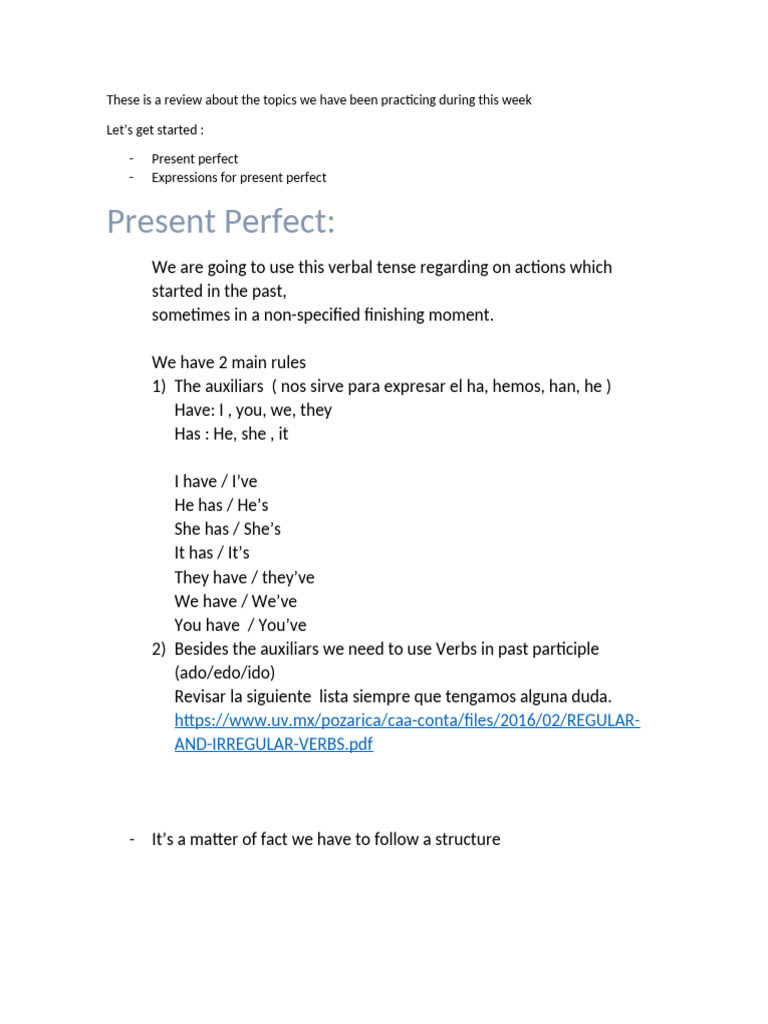 Class - Present Perfect - (2) (2) (2) (1) | PDF | Language Families ...