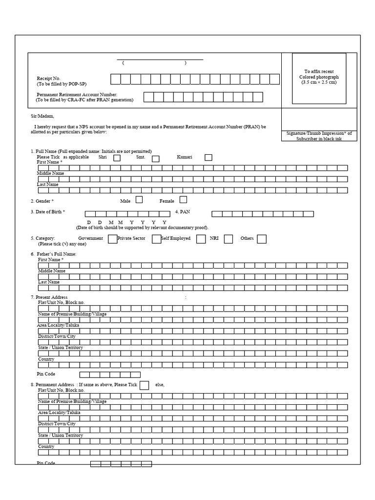 Registratin Form New Pension System | PDF | Identity Document