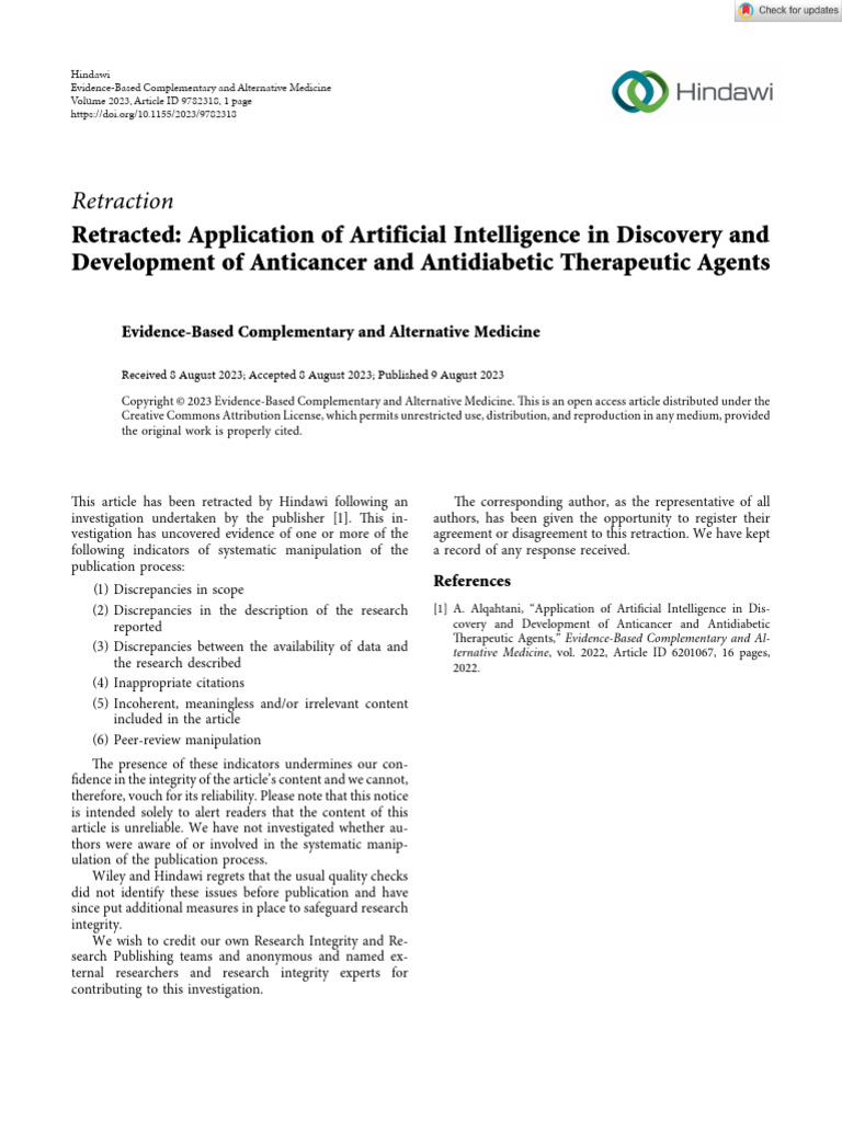Evidence-Based Complementary and Alternative Medicine - 2022 - Alqahtani - Retracted Application ...
