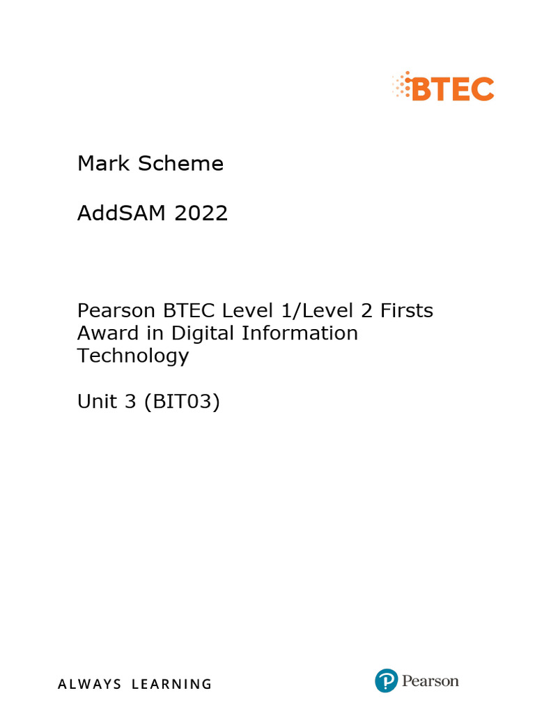 s76228 Btec l1l2 Tech Award Digital Information Technology Bit03 c3 Ms ...