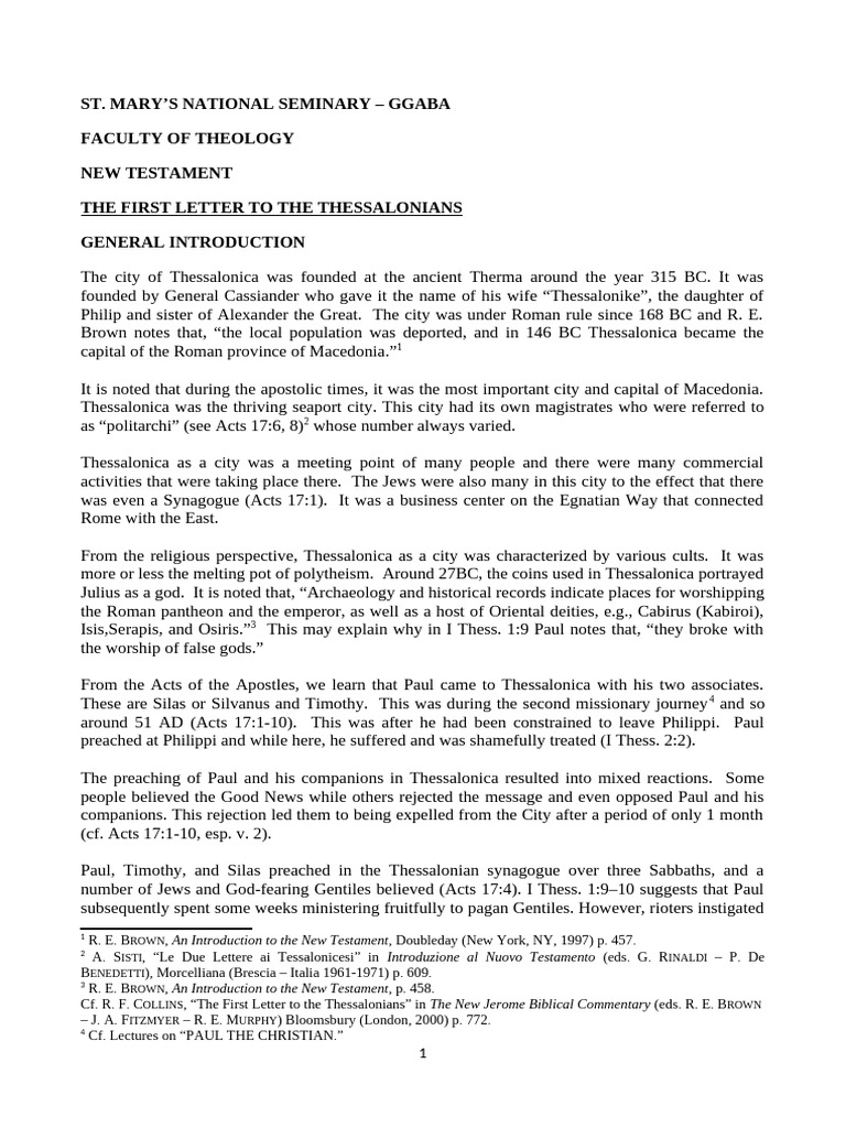 Bible Lectures I Thess 2024 | PDF | Paul The Apostle | First Epistle To The Thessalonians