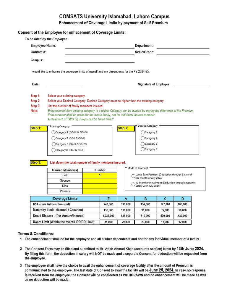 2400 - 19 - Consent Form For Enhancement of Coverage Limits by Self ...