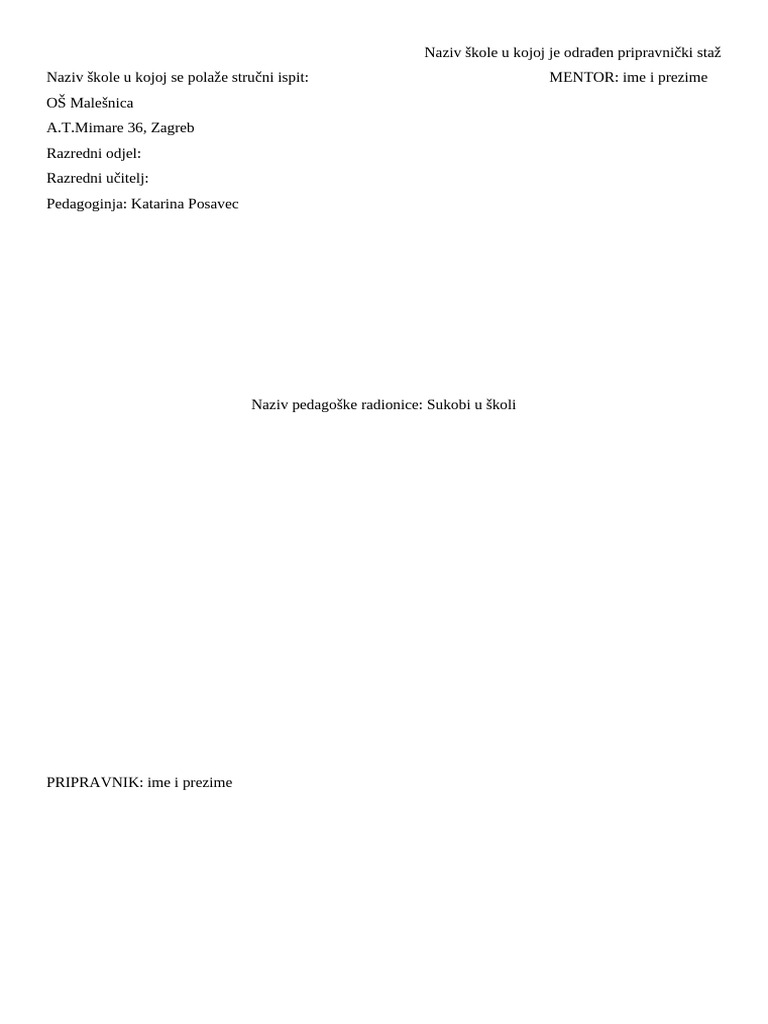 Kako Pisati Pedagosku Radionicu | PDF