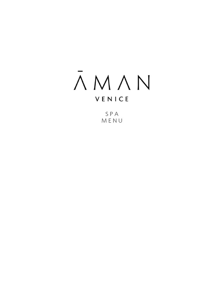 Aman Venice Spa Menu 2018 | PDF | Massage | Lymph