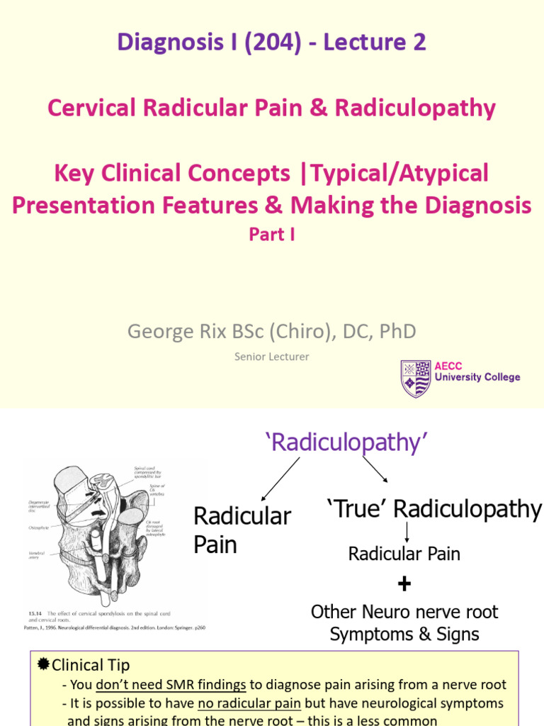 204 Lec 2 - Cerv Radic-Making The Diagnosis (PT 1) Updated | PDF | Causes Of Death | Neurology