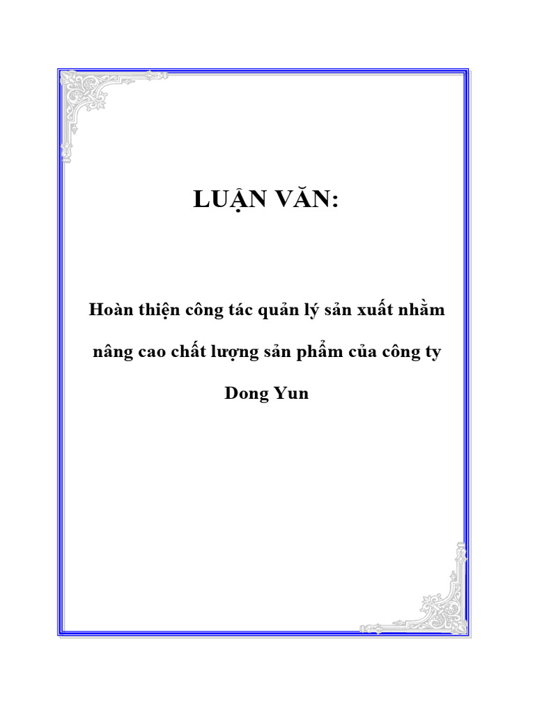 hoàn thiện QLSX | PDF