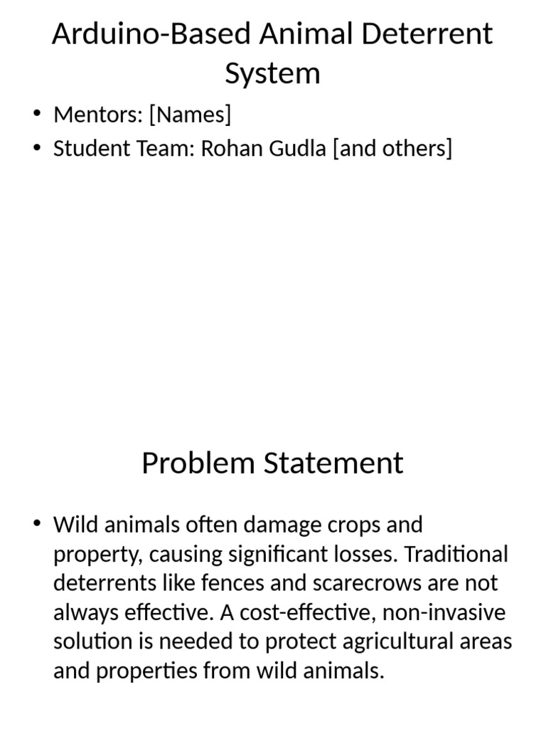 Arduino_Animal_Deterrent_System | PDF | Arduino | Light Emitting Diode Arduino_Animal_Deterrent_System | PDF | Arduino | Light Emitting Diode