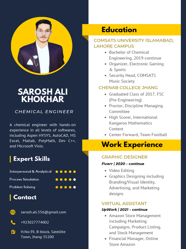 3 - Chemincal Engineering Intern - Sarosh Ali | PDF