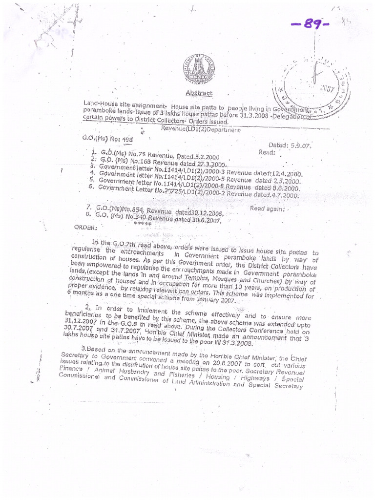 GO No 498 05-09-2007 | PDF