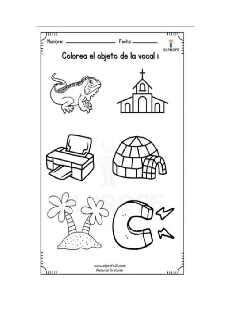 Colorea El Objeto Con I | PDF