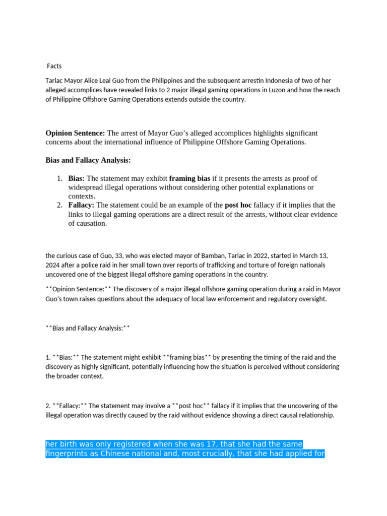 Facts | PDF | Bias | Fallacy