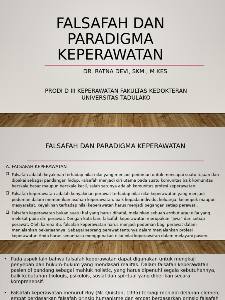 Falsafah Paradigma Keperawatan | PDF