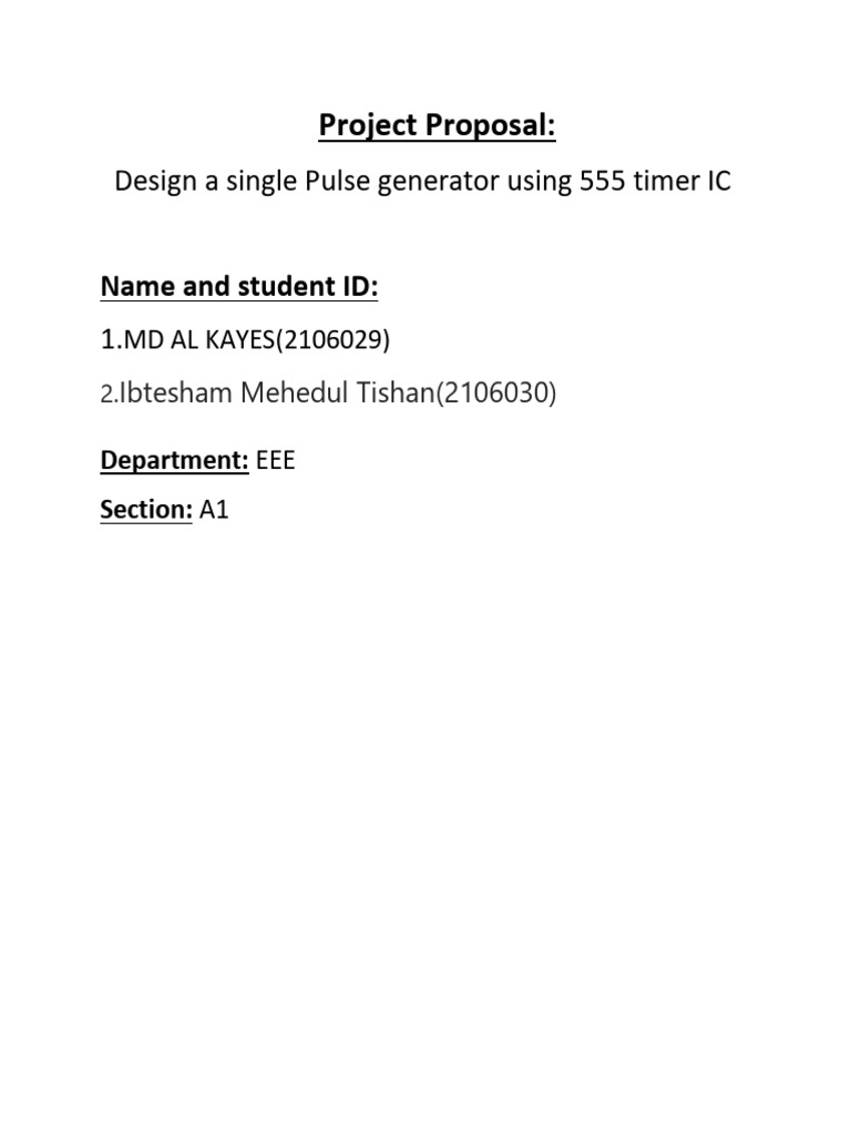 Project Proposal | PDF | Electronic Circuits | Electrical Components