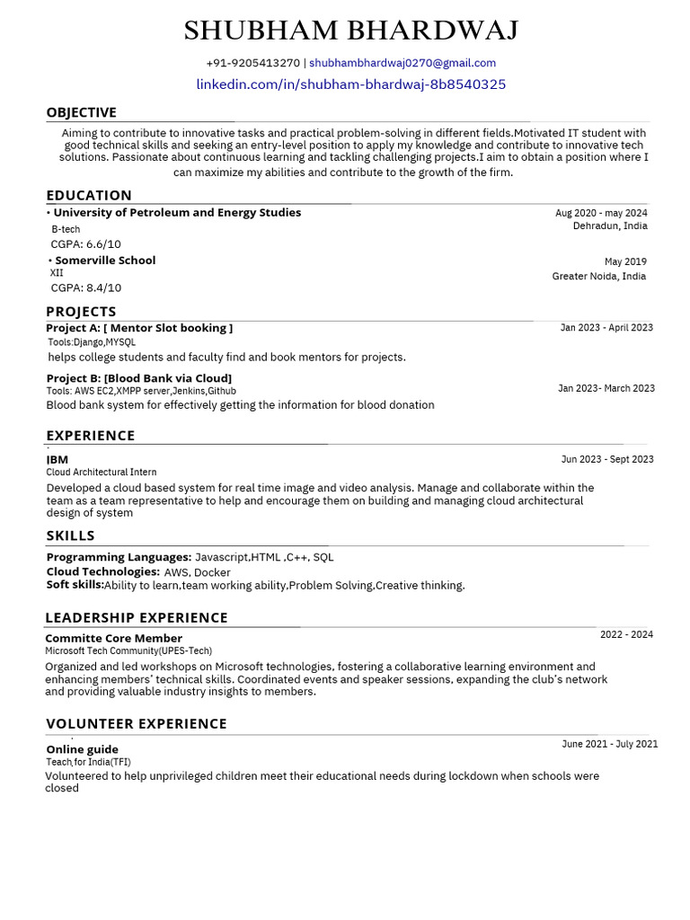 RESUME_DOCUMENT 3 | PDF | Computing | Cognition