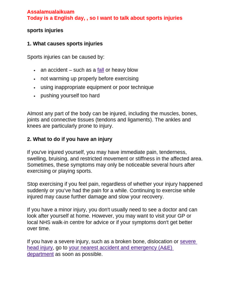 Sports Injuries Pdf Pengembangan Diri Gaya Hidup