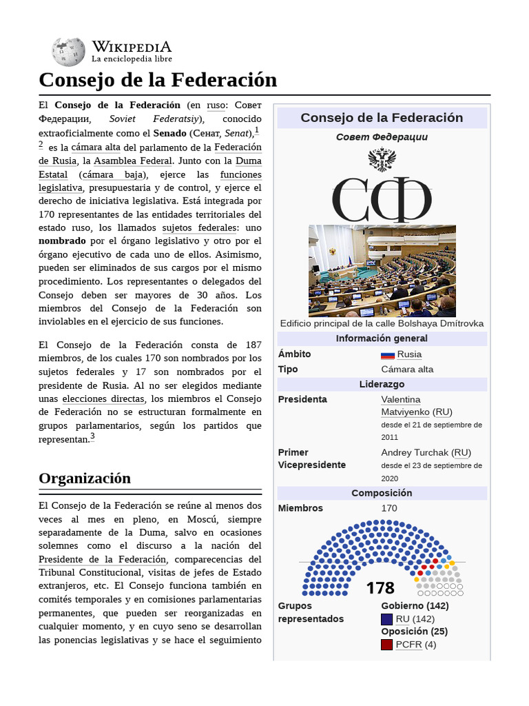 Funciones del Consejo de la Federación | PDF | Gobierno | Ley politica