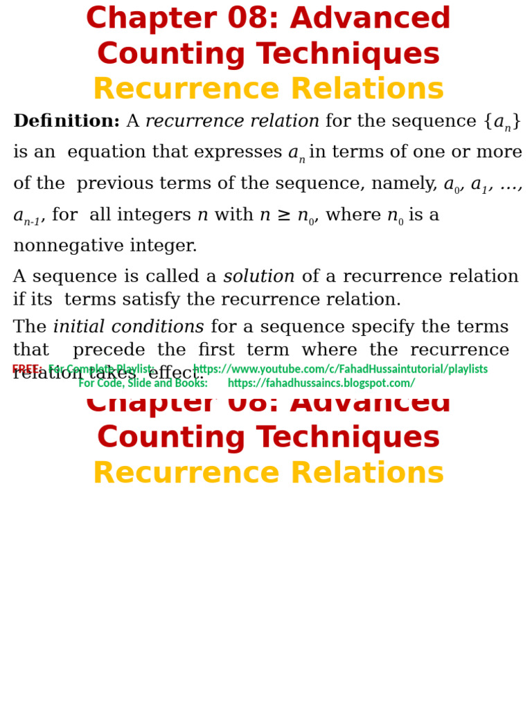 Chapter 8 | PDF | Recurrence Relation | Sequence