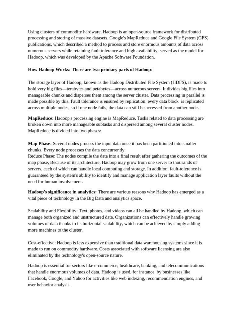 CS 4407 Discussion Forum Unit 2 | PDF | Apache Hadoop | Map Reduce