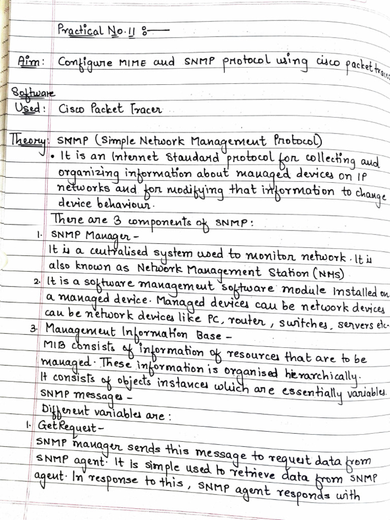 Practical No. 15-SNMP-MIME | PDF | Computer Engineering | Communications Protocols
