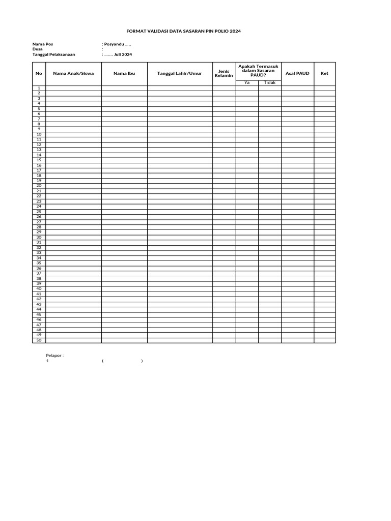 Form Validasi Data PIN | PDF