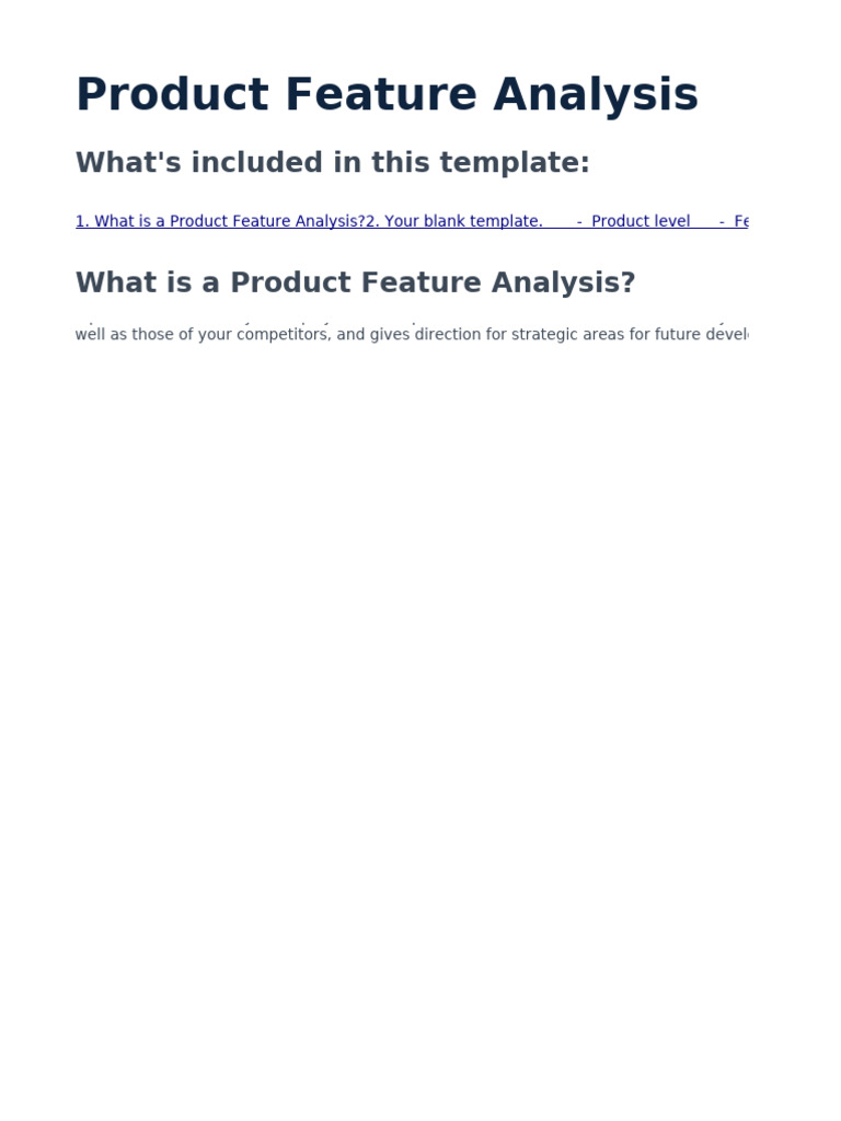 PM Template Product Feature Analysis | PDF | Computers | Technology & Engineering