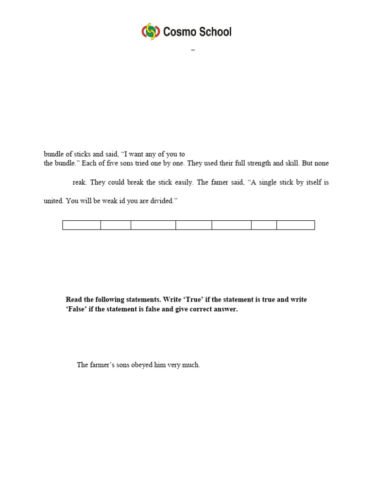 Worksheet For Class 5 | PDF