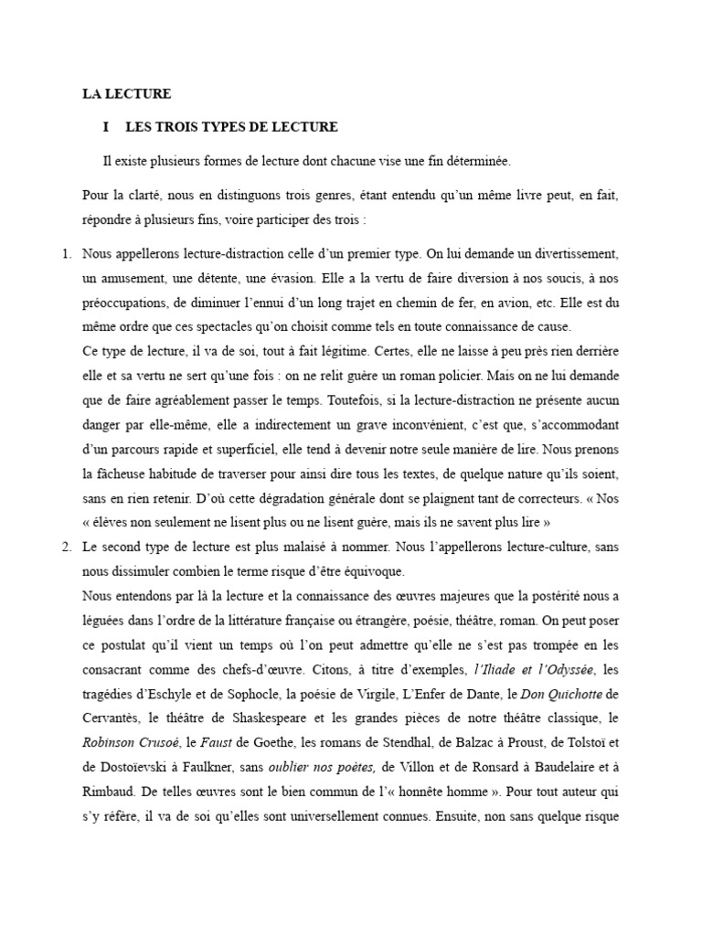 Les Trois Types de Lecture | PDF | Science | Informations