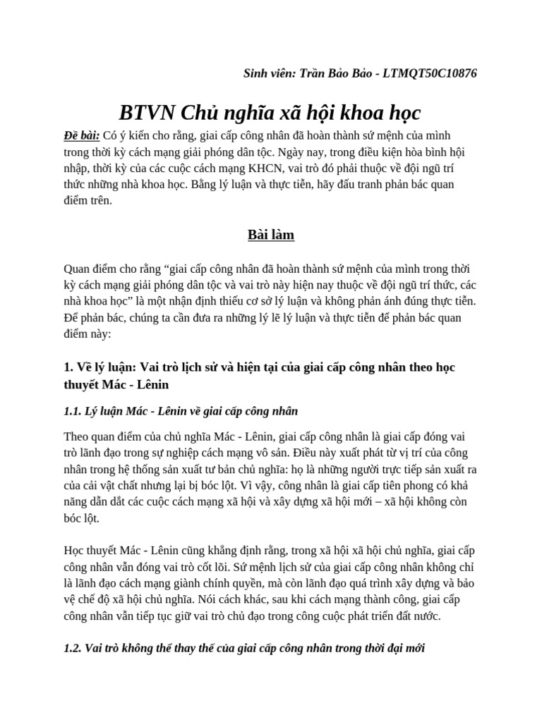 BTVN CNXHKH | PDF