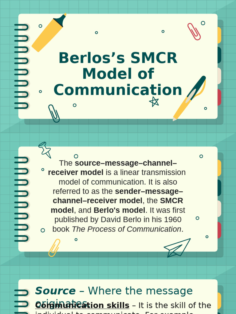 SMCR-MODEL | PDF | Communication | Human Communication
