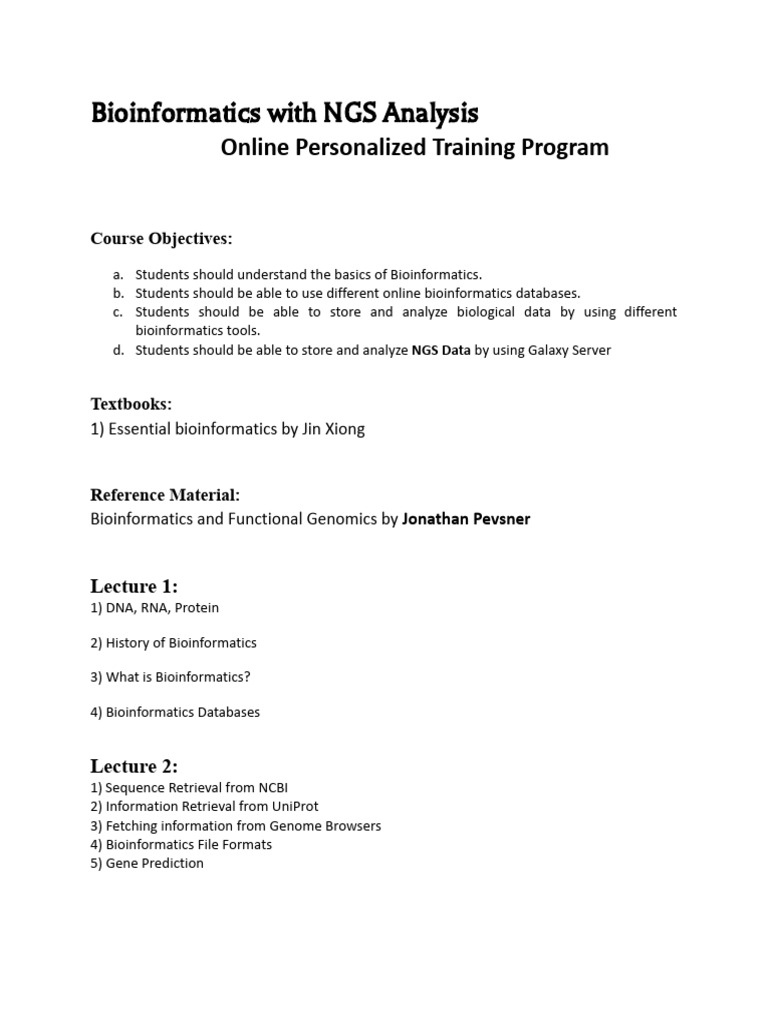 Bioinformatics with NGS_Analysis | PDF | Bioinformatics | Sequence Alignment