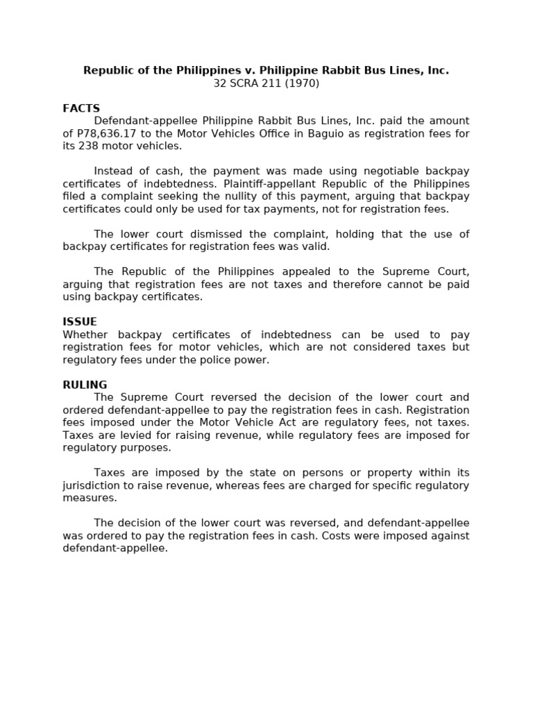 Republic of The Philippines v. Philippine Rabbit Bus Lines, Inc. | PDF