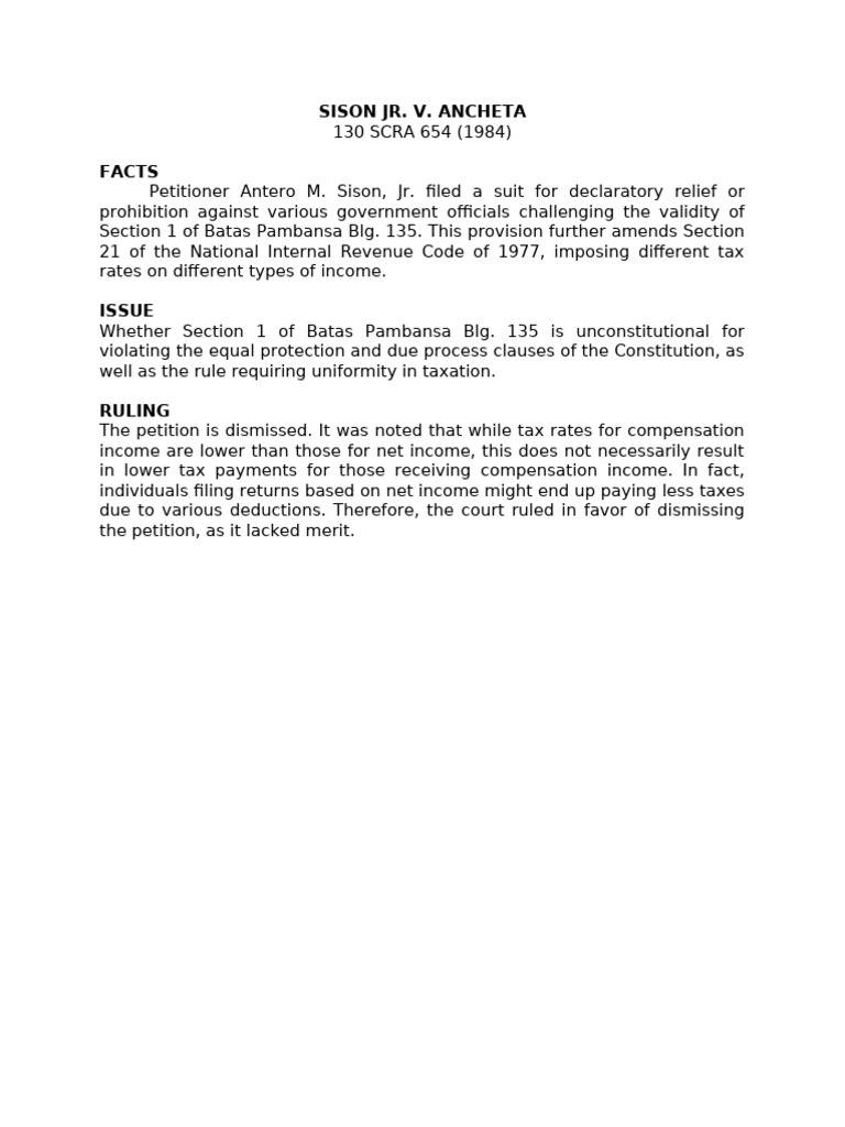 SISON JR v. ANCHETA | PDF