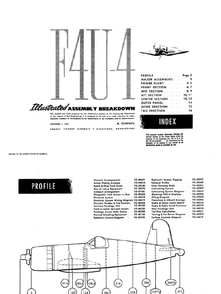 Chance Vought F4U-4 Illustrated Assembly Brealdown | PDF