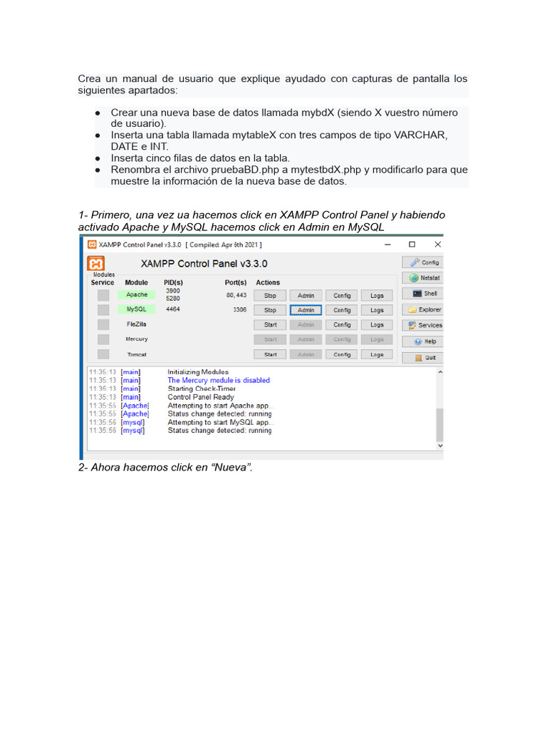Ejercicio Base de Datos en MySQL Con Servidor Web - Joaquin - SANZ | PDF | Informática