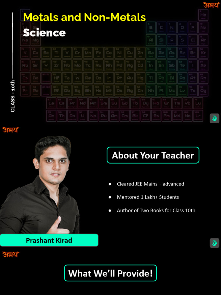 Metals and Non Metals (Prashant Kirad) | PDF | Metals | Redox