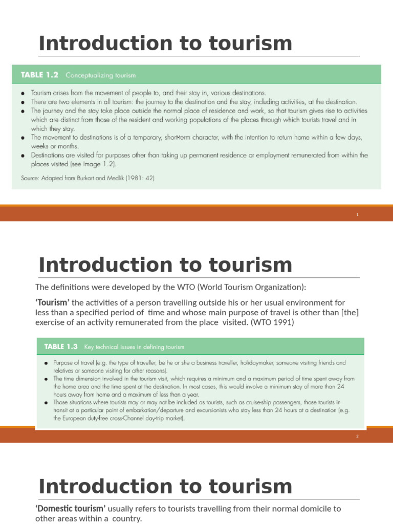 Unit 1 Introduction To Tourism | PDF | Tourism | Sustainability