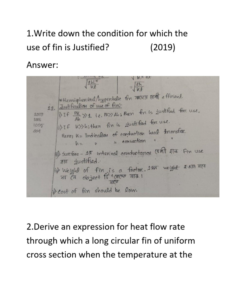 Heat Transfer (Question Bank Solve (2019-2011) ) | PDF ...