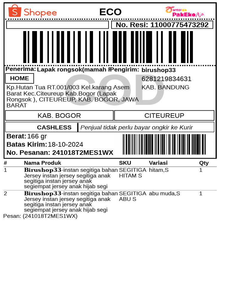 Label Pengiriman - Hemat - 2 | PDF