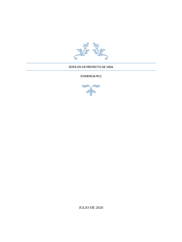 Dofa En Mi Proyecto De Vida Pdf Economias